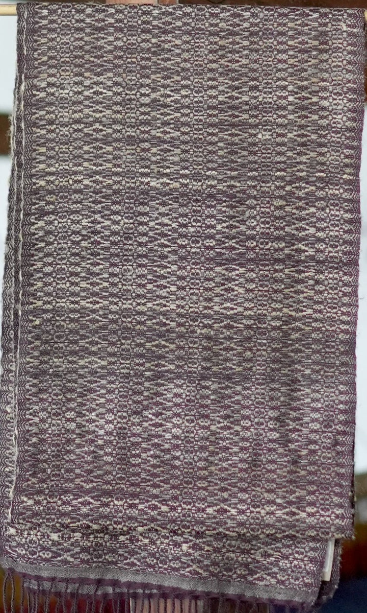 Avani | Almora Pattern Monochrome Tussar Silk & Merino Wool Scarf ...