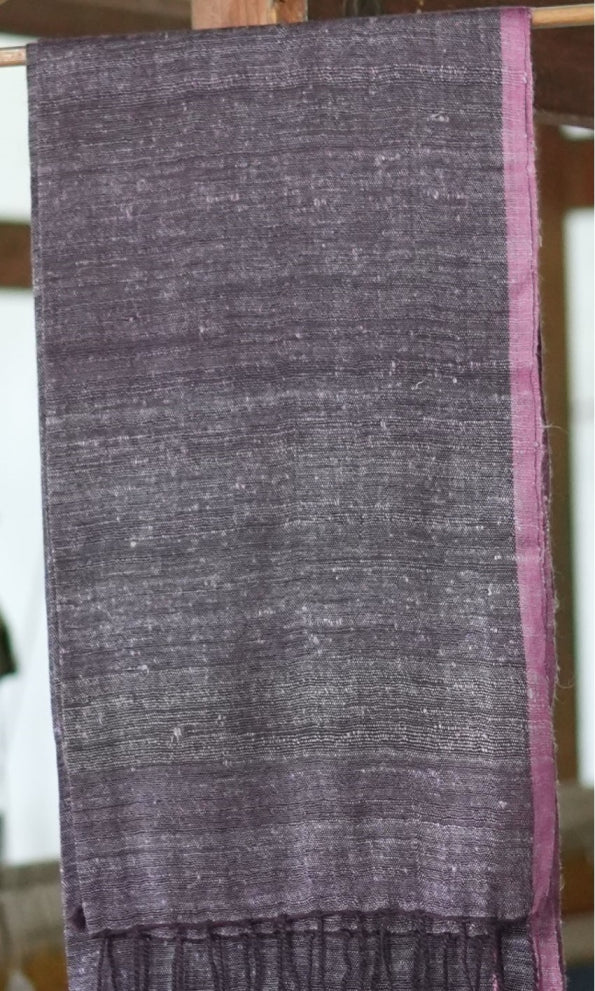 Avani | Pastel Twilight Tussar Silk & Merino Wool Stole | Purple & Pink ...