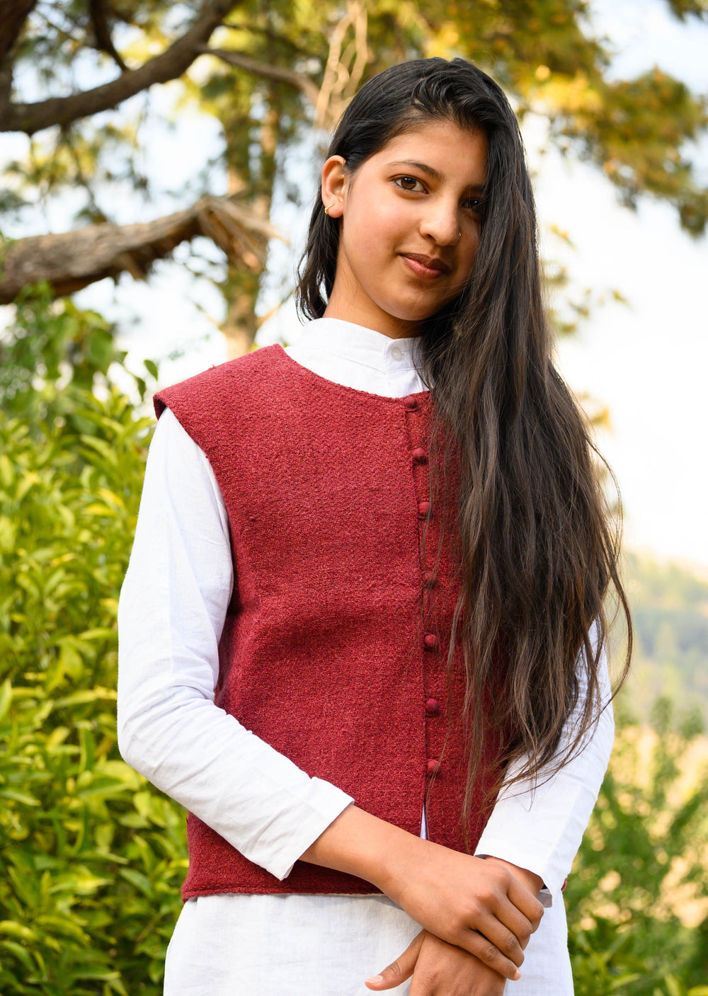 Avani | Lush Red Desi Sheep Wool Jacket